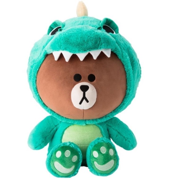 LINE FRIENDS | Toys | Korean Linefriends Dinosaur Brown Bear Plushy ...